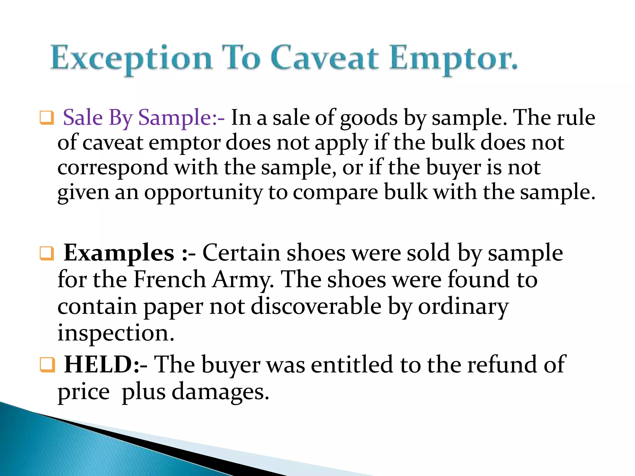 Caveat emptor ppt | PPTX
