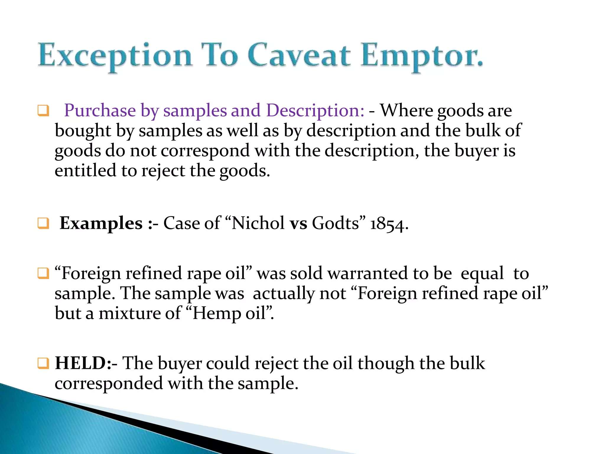 Caveat emptor ppt | PPTX