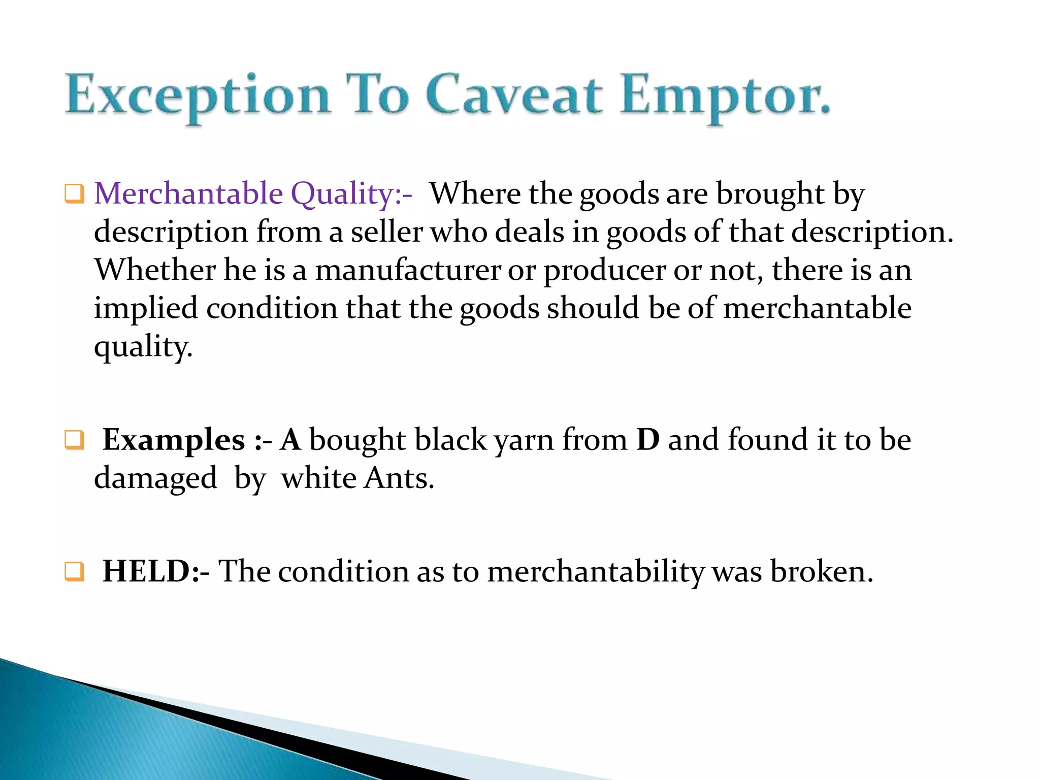 Caveat emptor ppt | PPTX