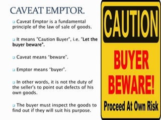 Caveat emptor ppt | PPTX