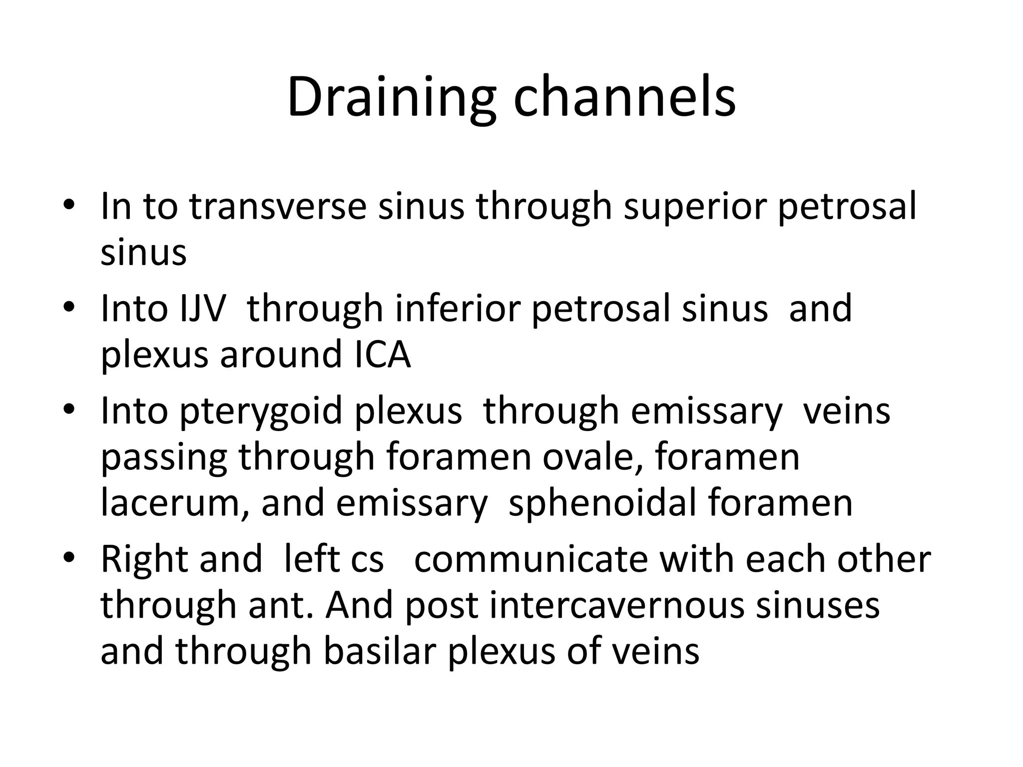 Cavernous sinus anatomy and clinical significance | PPTX
