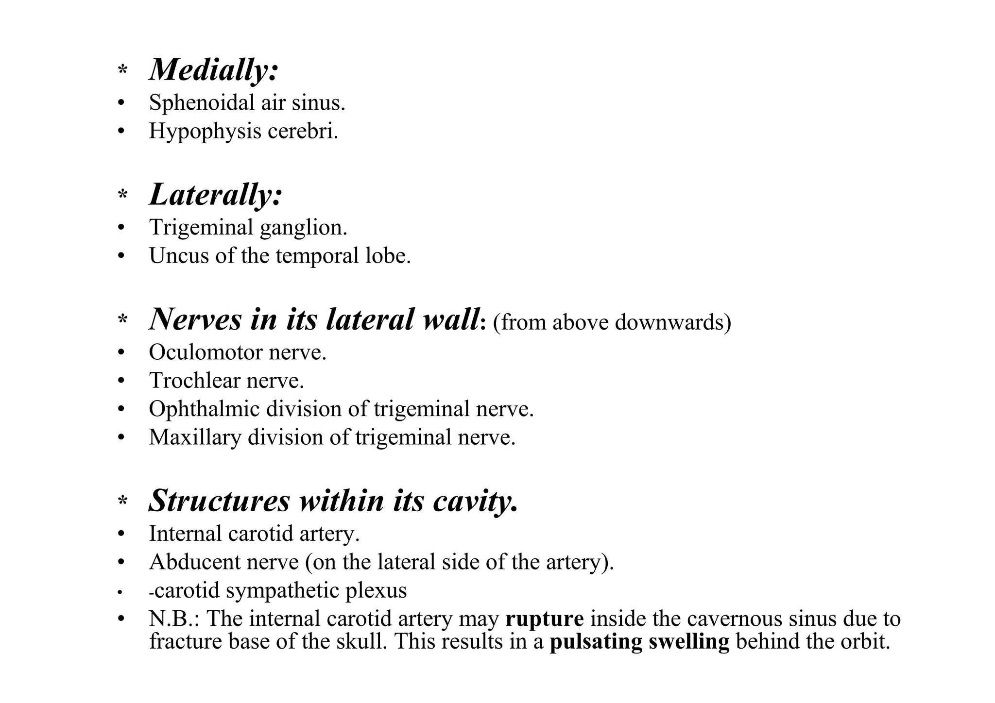 Cavernous sinus anatomy | PDF