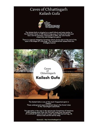 Caves of chhattisgarh - kailash gufa | PDF