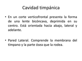 Cavidad tímpanica | PPTX