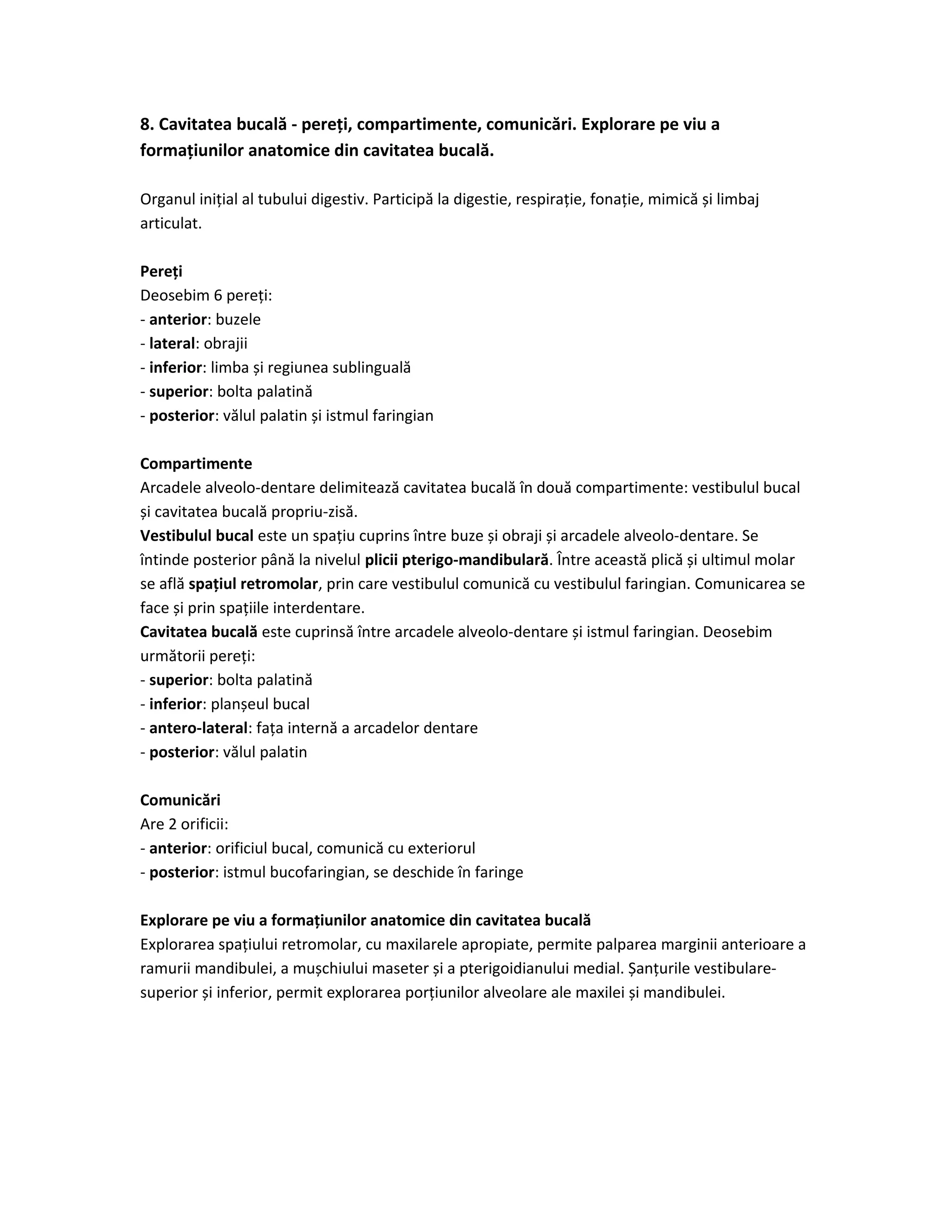 Anatomie: cavitatea bucală | RTF