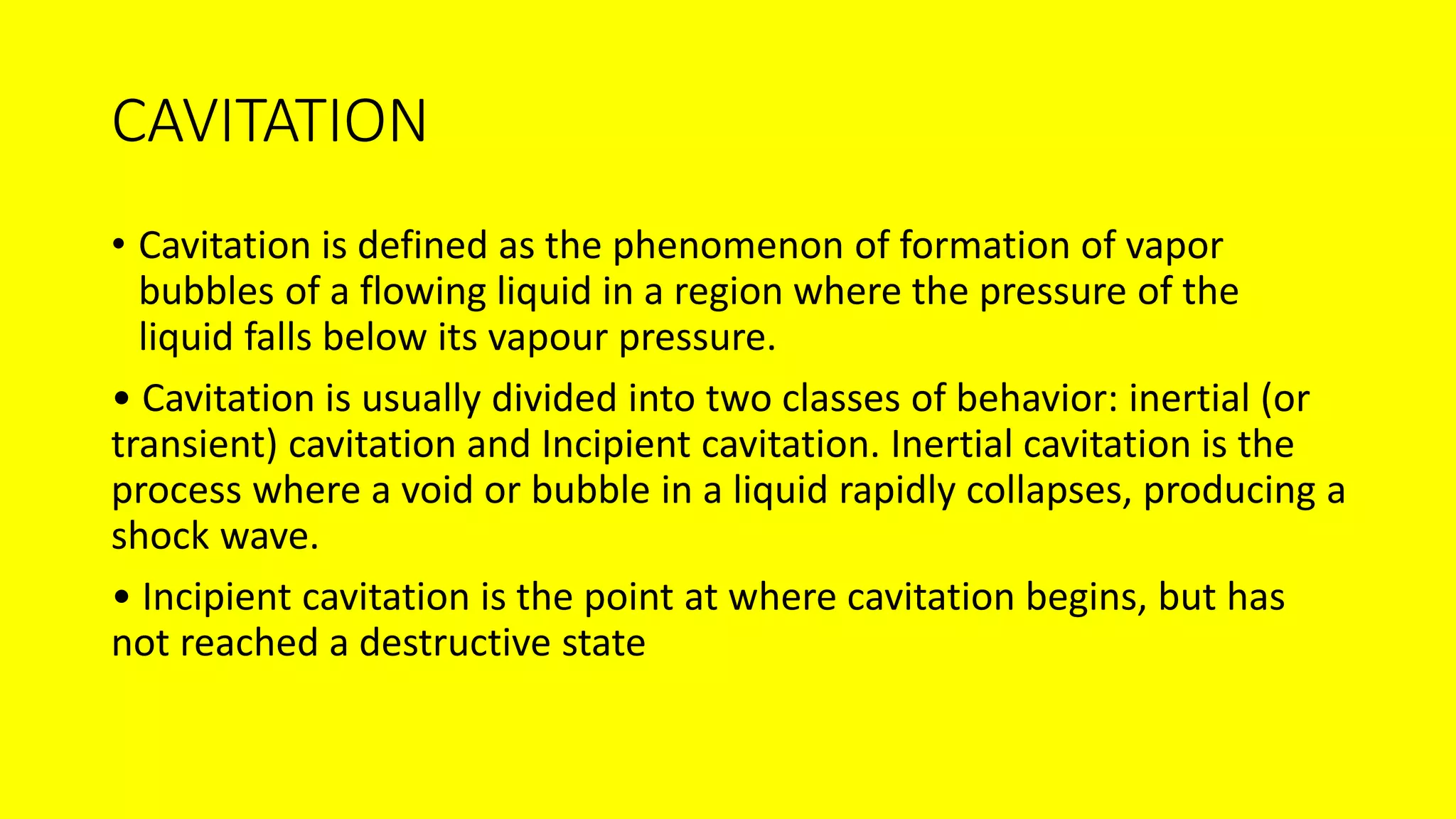 Cavitation and vapour pressure | PDF