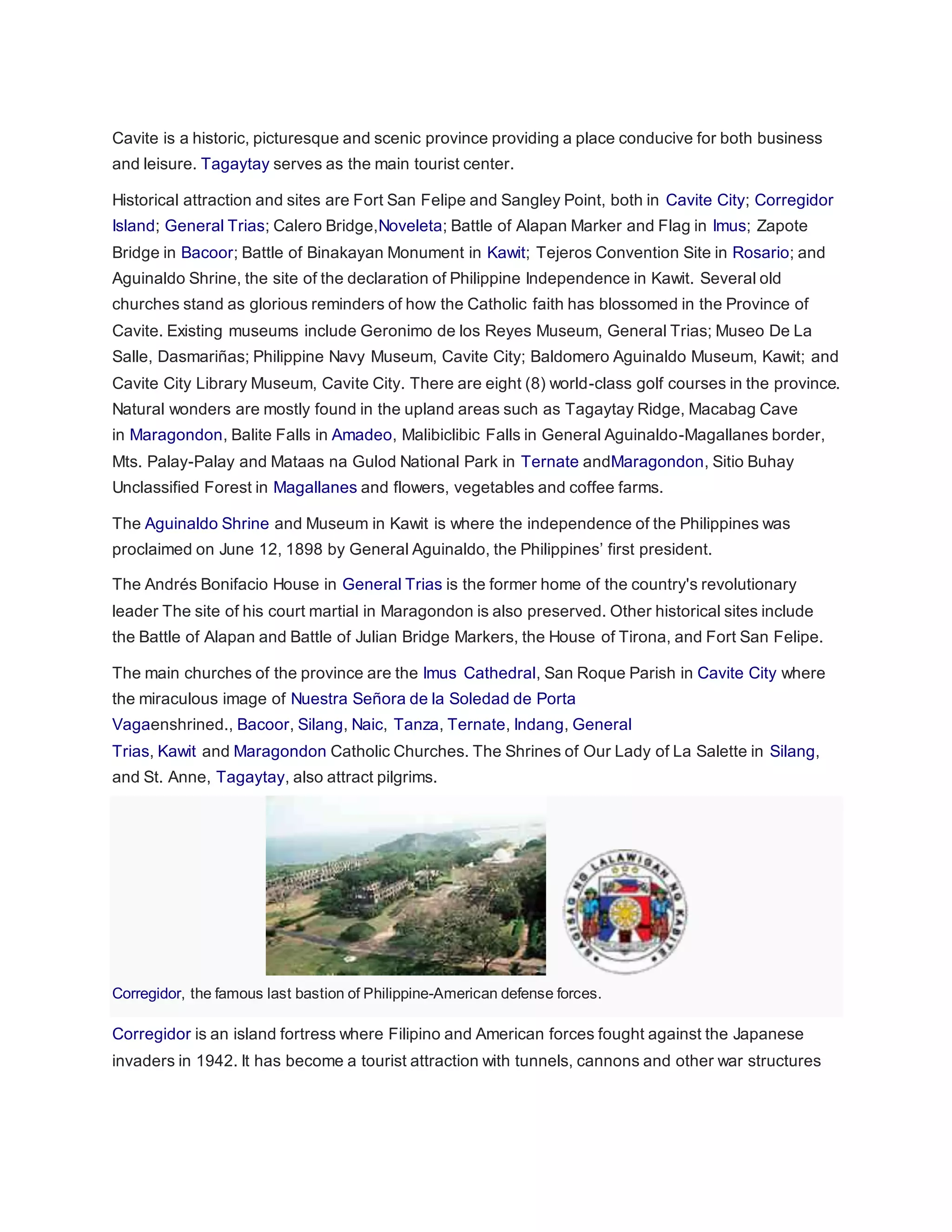 Cavite is a historic | DOCX