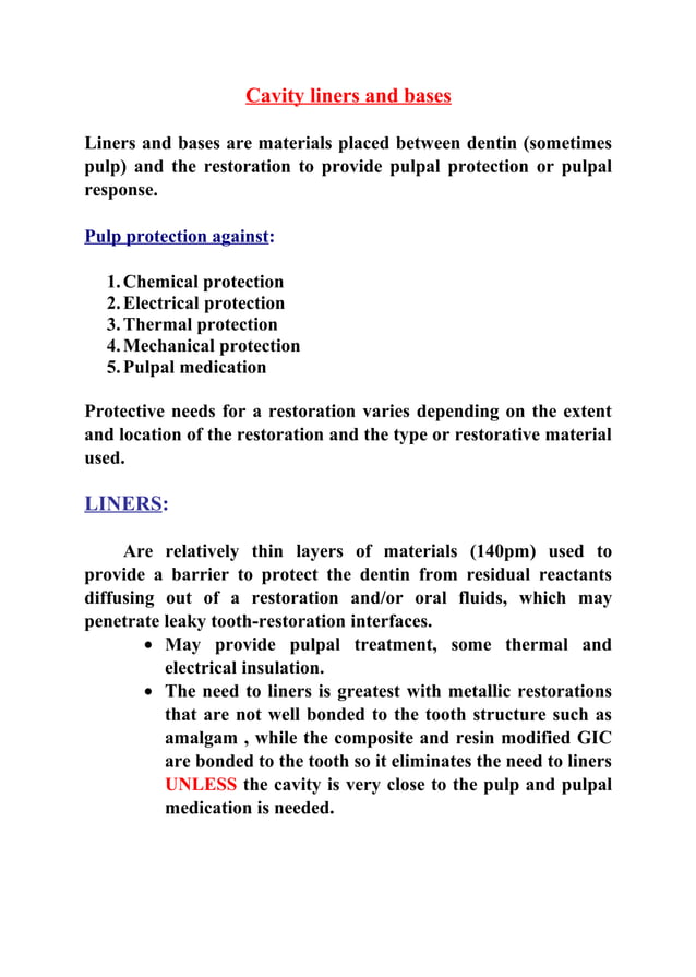 Cavity liners and_bases_2 | DOC
