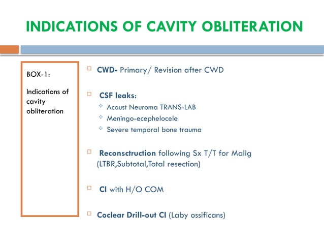 Cavityobliteration3sayan 200821151929 2 Pptx