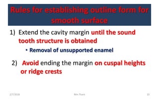 General rules for Cavity Preparations | PPT