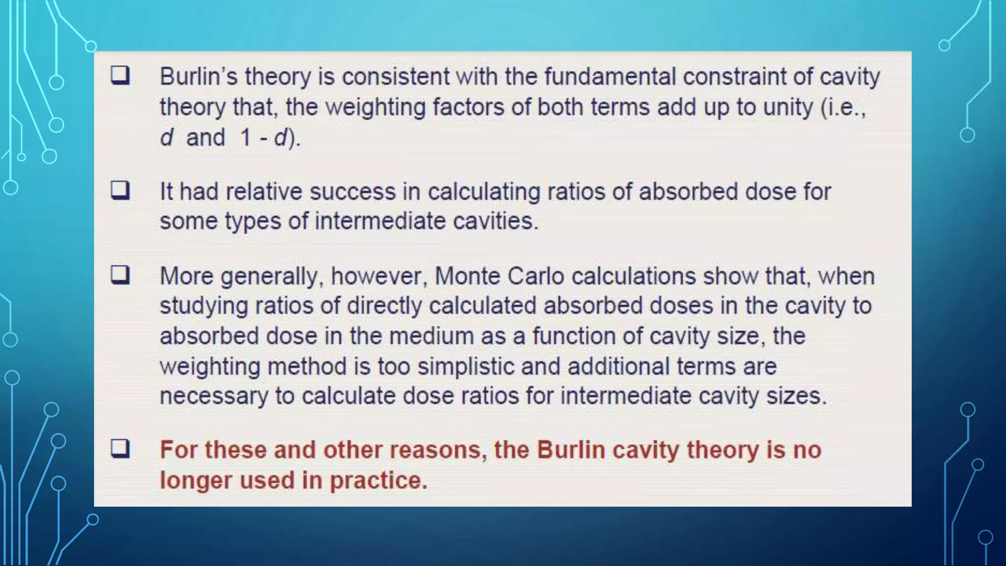 Cavity theory-Radiation physics | PPTX