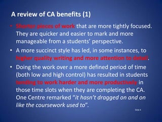 Controlled Assessment vs IGCSE | PPTX