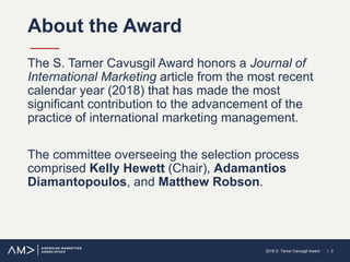 2018 S. Tamer Cavusgil Award | PPTX