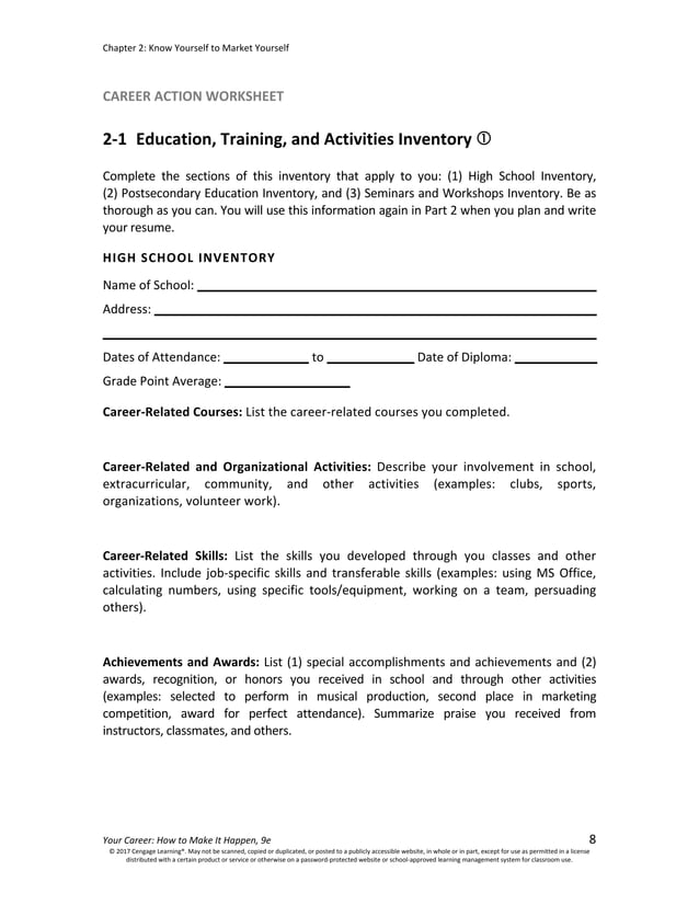 Caw 2 1 education, training, and activities inventory | PDF