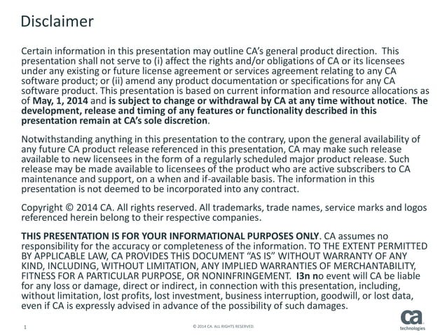 CA Workload Automation Product Roadmap - CA Workload Automation ...