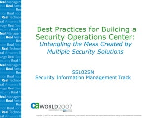 Ca world 2007 SOC integration | PPT | Information and Network Security ...