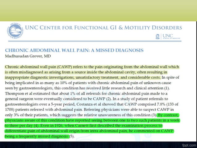 Chronic Abdominal Wall Pain and ACNES .pptx