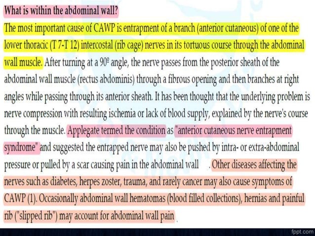 Chronic Abdominal Wall Pain and ACNES .pptx