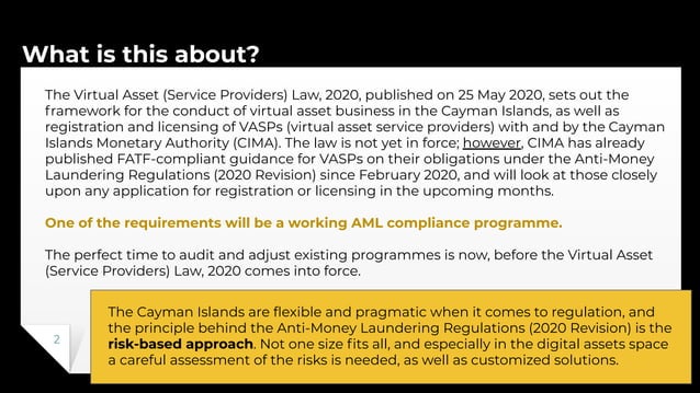 Cayman Compliant Series - AML Requirements for VASPs | PDF | Financial Regulation | Economy