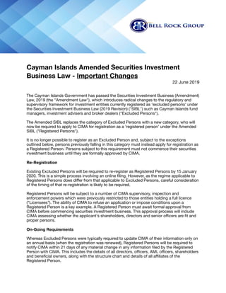 Cayman islands Amends Securities Investment Business Law | PDF