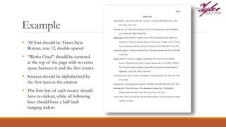 MLA works cited page | PPTX