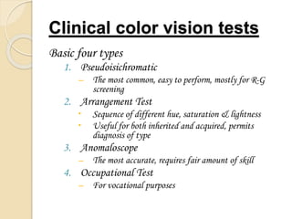 Color Vision Test and interpretation in human eye | PPTX
