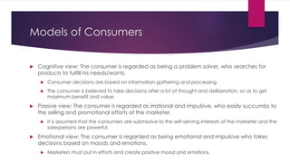 Consumer Behaviour Models of Consumer | PPTX