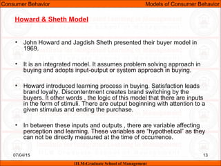 Cb unit-ii (models in consumer behavior) | PPT | Business ...