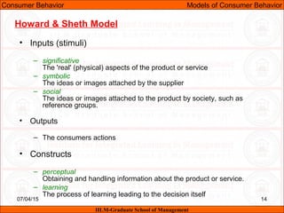 Cb unit-ii (models in consumer behavior) | PPT | Business ...