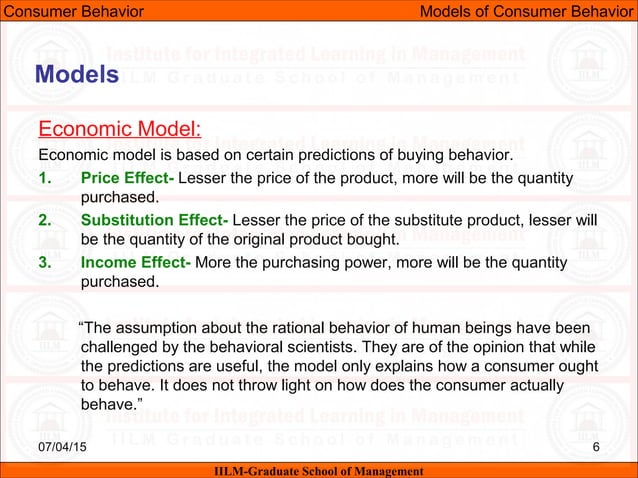 Cb unit-ii (models in consumer behavior) | PPT