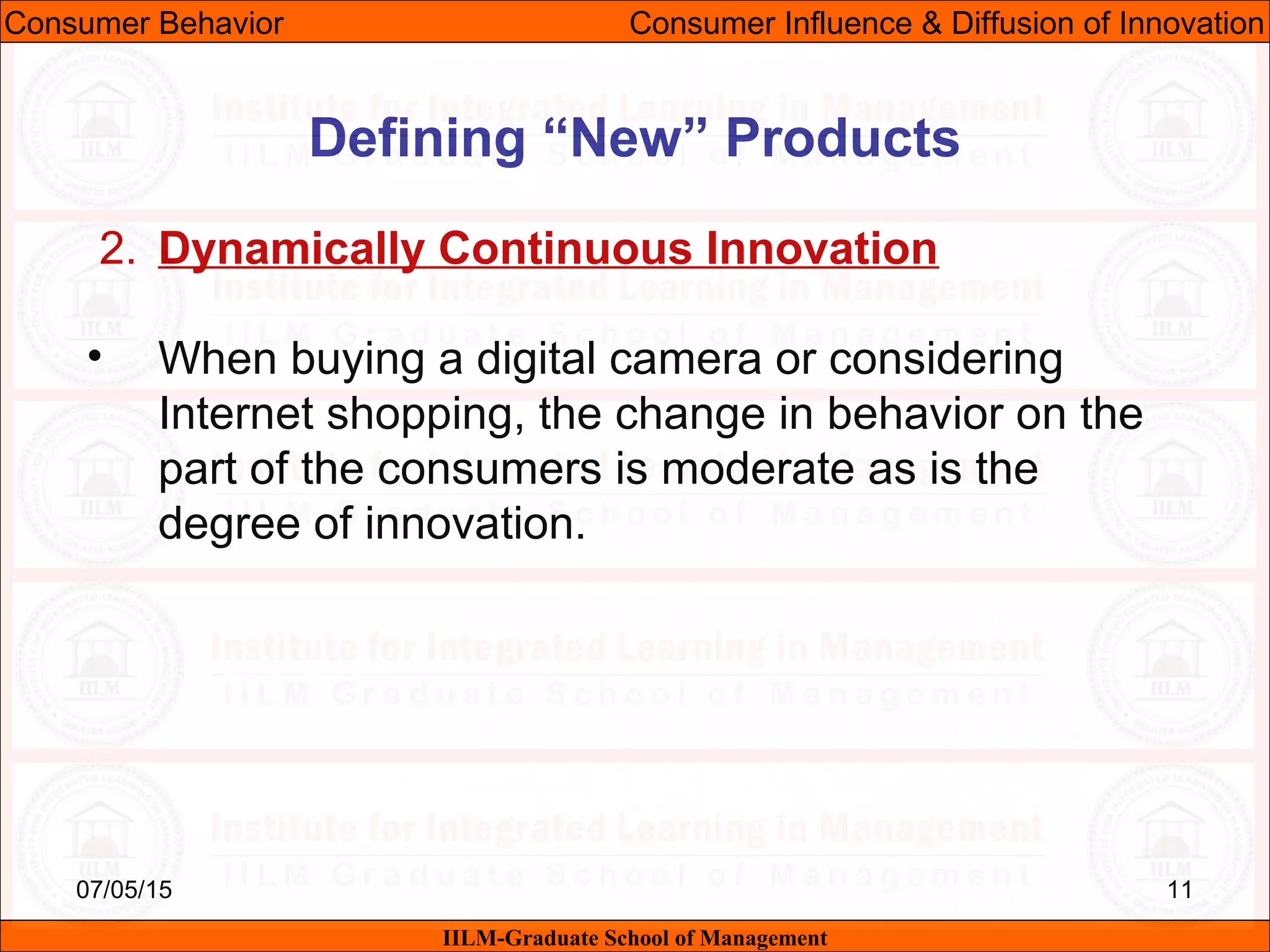 Cb unit-viii (consumer influence & diffusion of innovation) | PPT