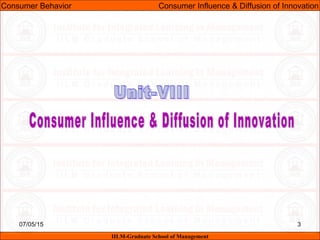 Cb unit-viii (consumer influence & diffusion of innovation) | PPT