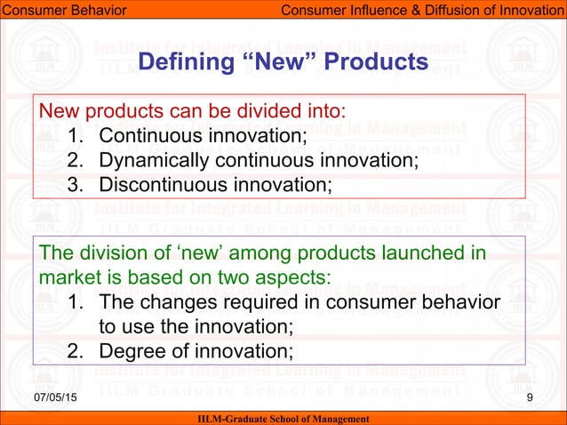 Cb unit-viii (consumer influence & diffusion of innovation) | PPT
