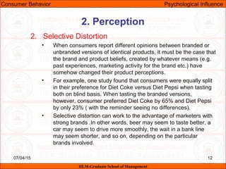 Cb unit-vi (psychological influences on consumer decision making) | PPT