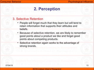 Cb unit-vi (psychological influences on consumer decision making) | PPT