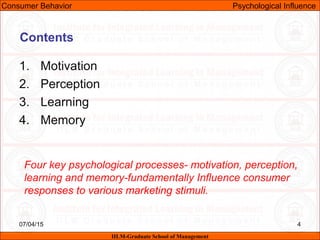 Cb unit-vi (psychological influences on consumer decision making) | PPT
