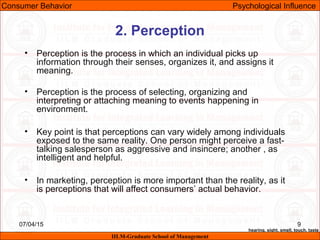 Cb unit-vi (psychological influences on consumer decision making) | PPT