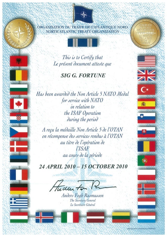 NATO Certificate 2010