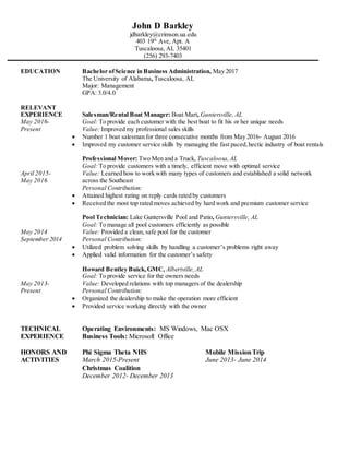 Resume2016_John Barkley | PDF