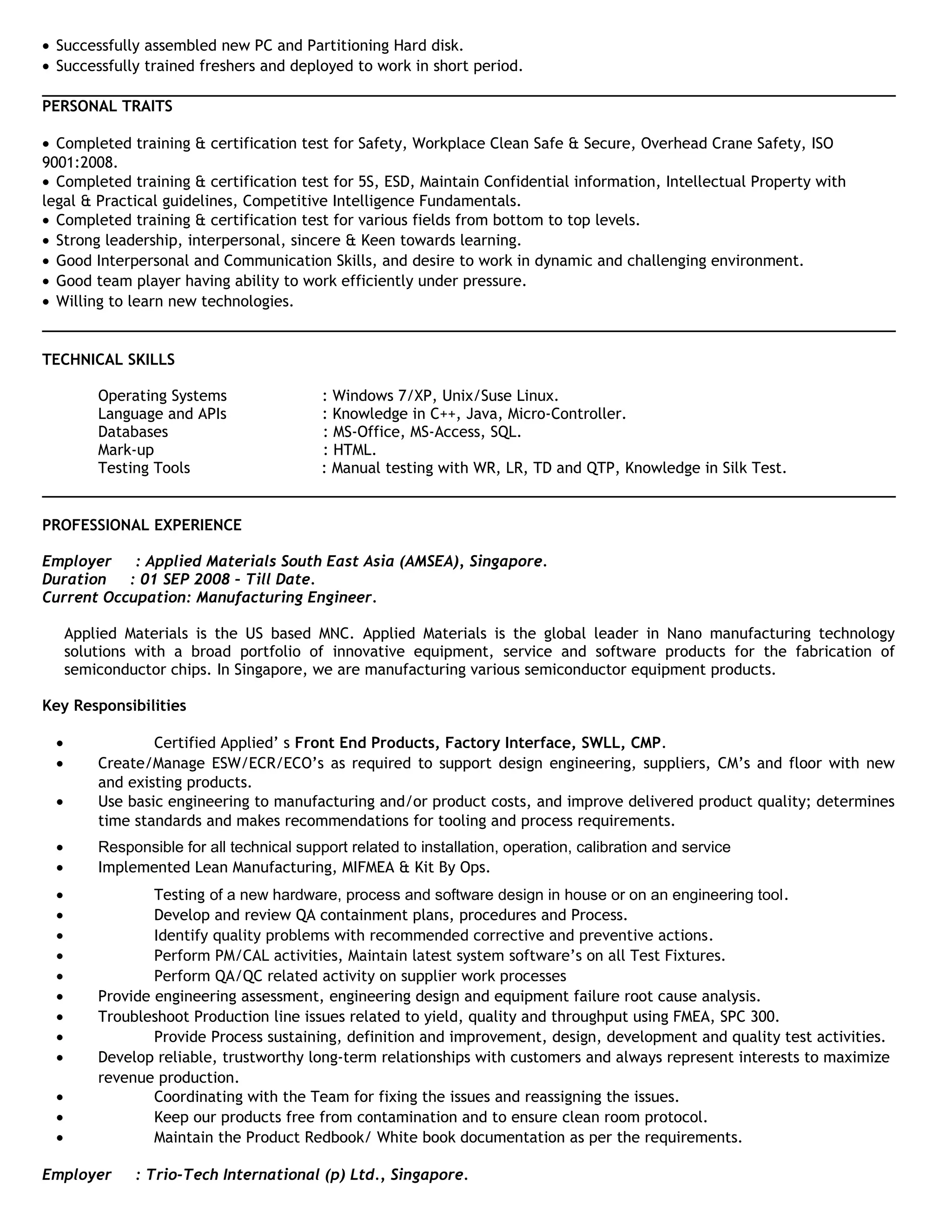 Ajay Kumar Resume | DOC