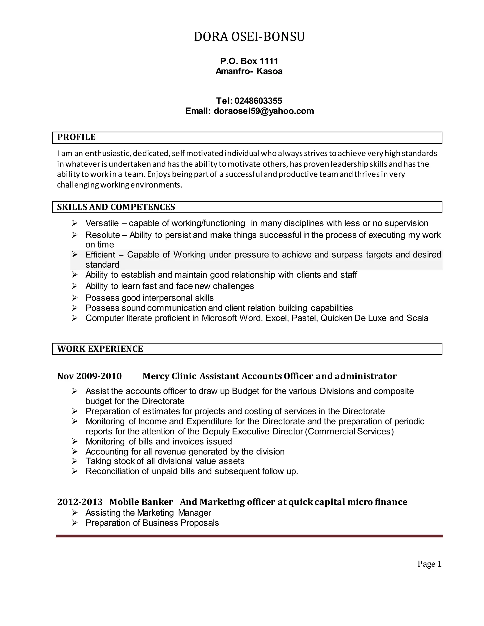 Dora CV | DOCX