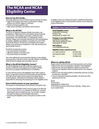 2010-11 College Bound Student Athlete Guide | PDF