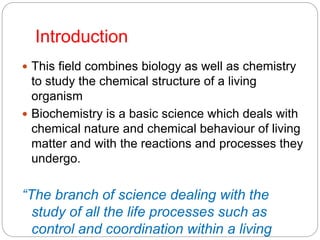 Introduction to biochemistry | PPT