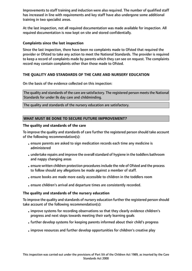 Care inspection report | PDF