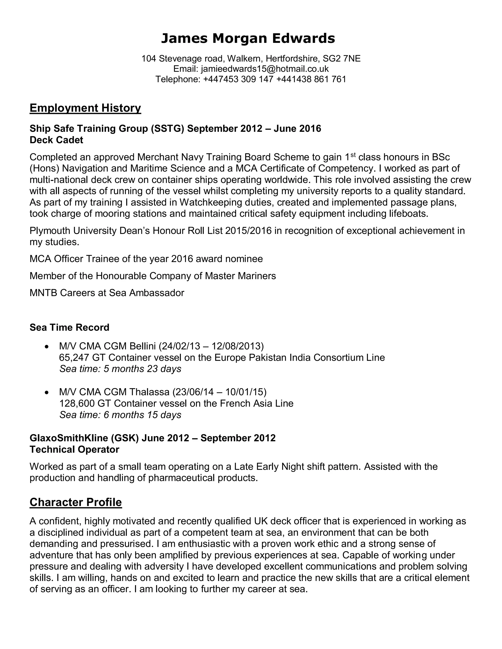 CV - James M Edwards | PDF