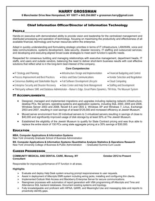 Resume - Harry Grossman 12-2014 | PDF