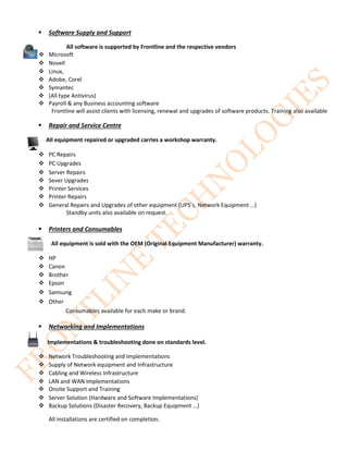 Frontline Company Profile | PDF