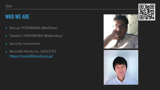 [CB19] Shattering the dark: uncovering vulnerabilities of the dark web by Takahiro Yoshimura ...