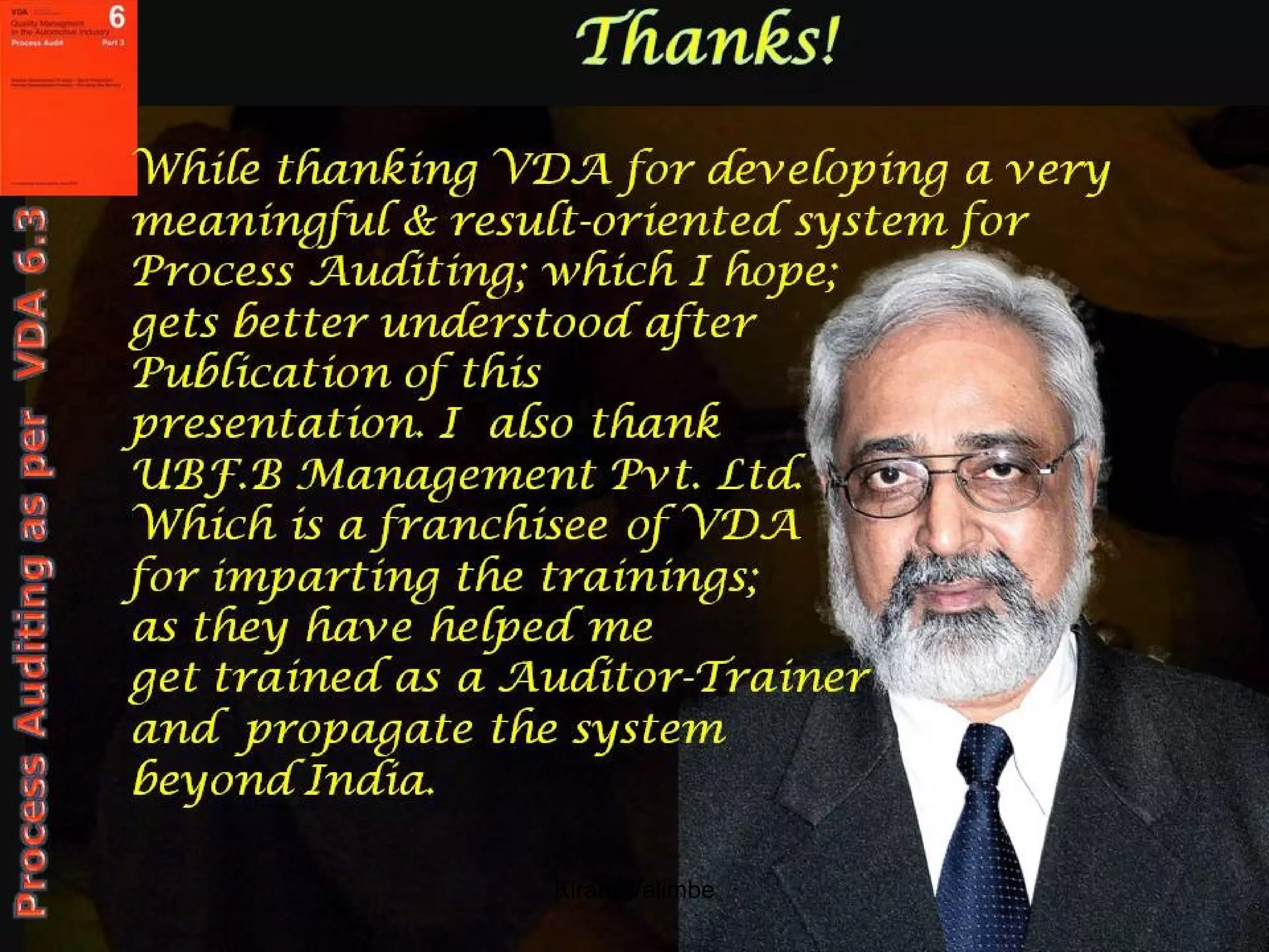 Process auditing as per VDA 6.3 | PPT