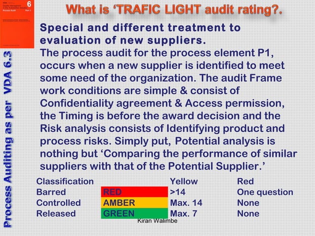 Process auditing as per VDA 6.3 | PPT